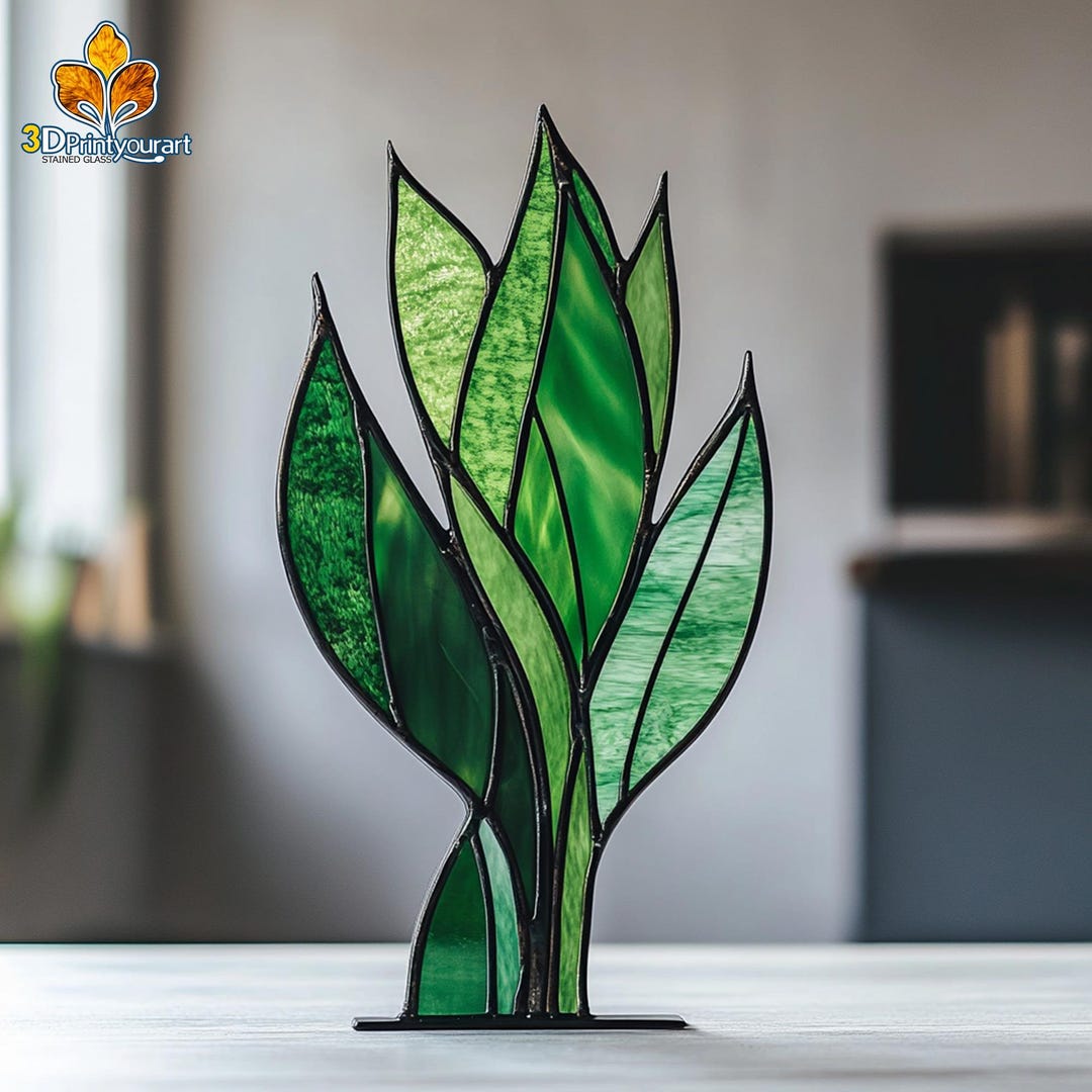 Digital Download Stained Glass Snake Plant Pattern | Festive Suncatcher ...