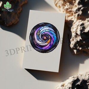 Digital Download Stained Glass Black Hole Pattern | Festive Suncatcher Design | Hobby License ...