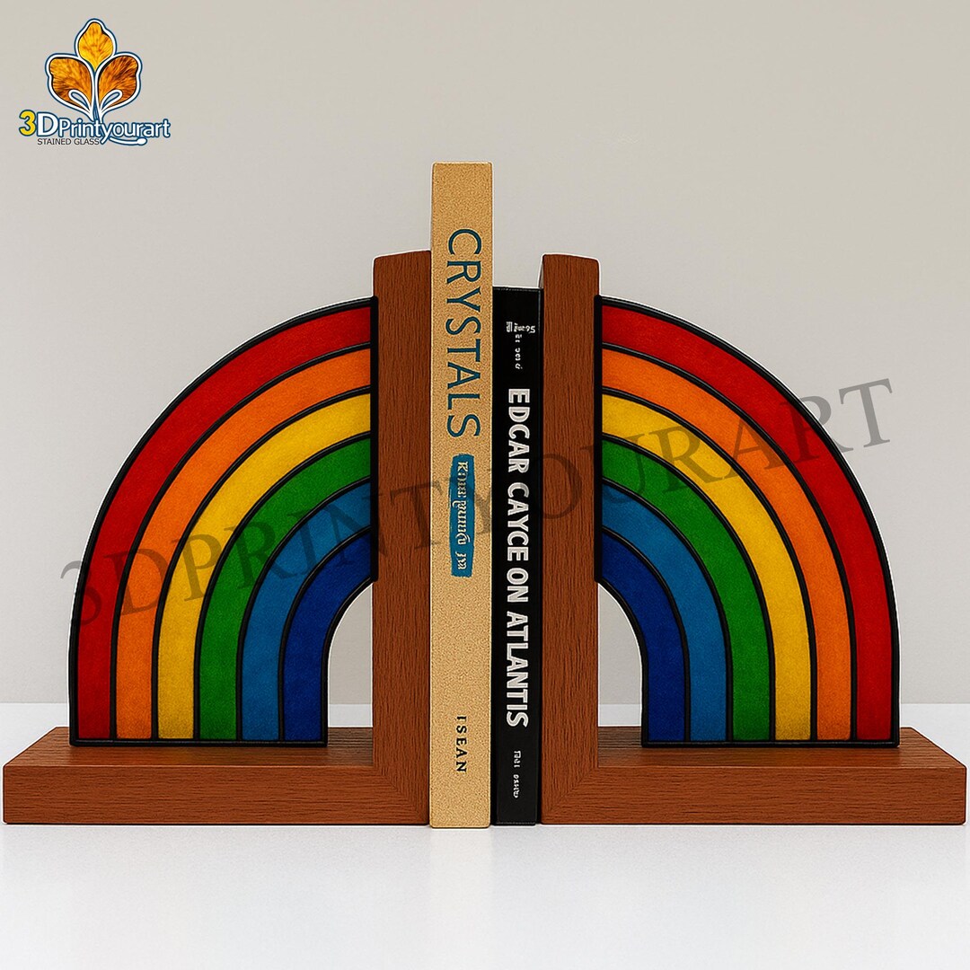 Digital Download Stained Glass Rainbow Bookend Pattern | Festive ...