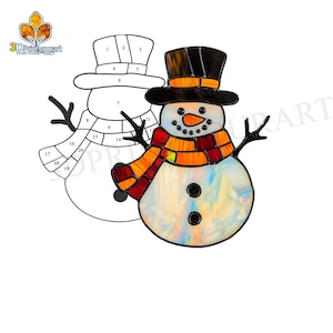 Digital Download Stained Glass Christmas Snowman Pattern | Festive ...