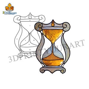 Digital Download Stained Glass Hourglass Pattern | Festive Suncatcher ...