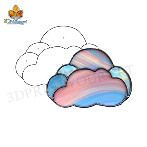 Digital Download Stained Glass Cloud Pattern | Festive Suncatcher ...