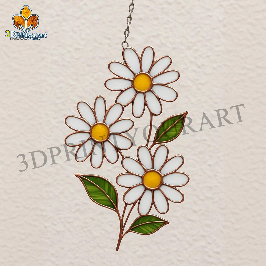 Digital Download Stained Glass Daisy R36 Pattern | Festive Suncatcher ...