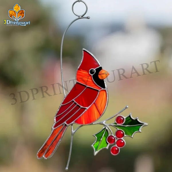 Stained Glass Cardinal Pattern - Etsy