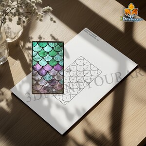 Digital Download Stained Glass Fish Scales Panel Pattern | Festive ...