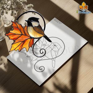 Digital Download Stained Glass Chickadee 01 Pattern | Festive ...