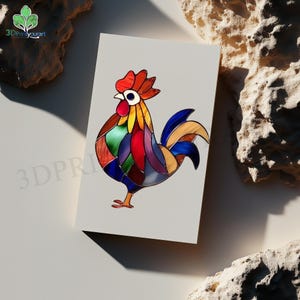 Digital Download Stained Glass Rooster Pattern Festive Suncatcher ...