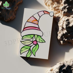 Digital Elf Hat With Striped Pattern Playful Green N02 Stained Glass ...