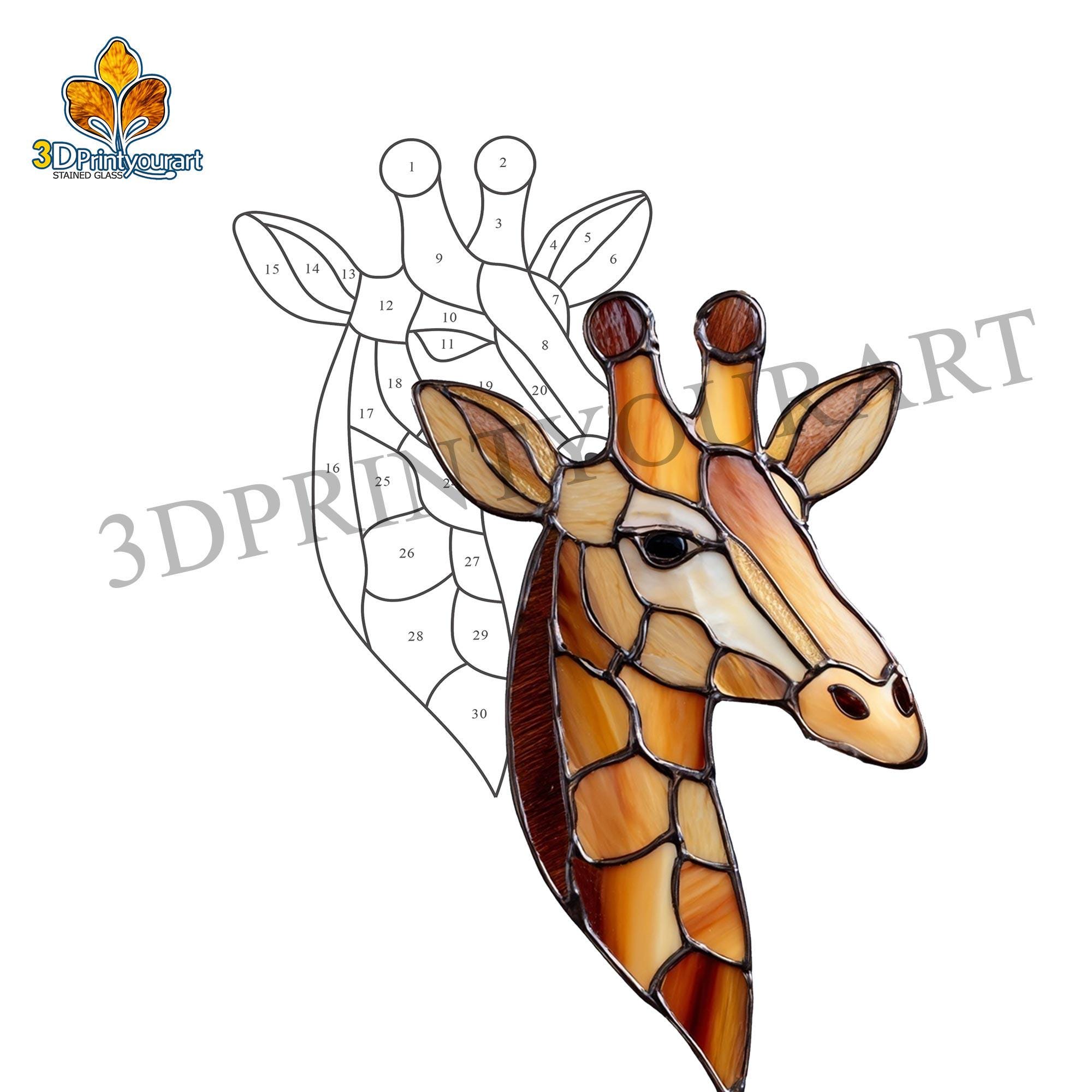 Digital Download Stained Glass Giraffe Pattern | Festive Suncatcher ...