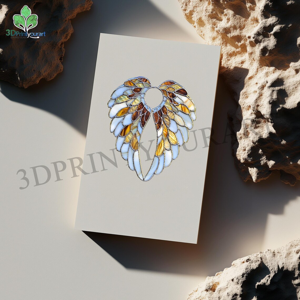 Digital Download Stained Glass Angel Wings Pattern | Festive Suncatcher ...