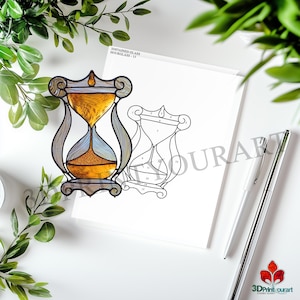 Digital Download Stained Glass Hourglass Pattern | Festive Suncatcher ...
