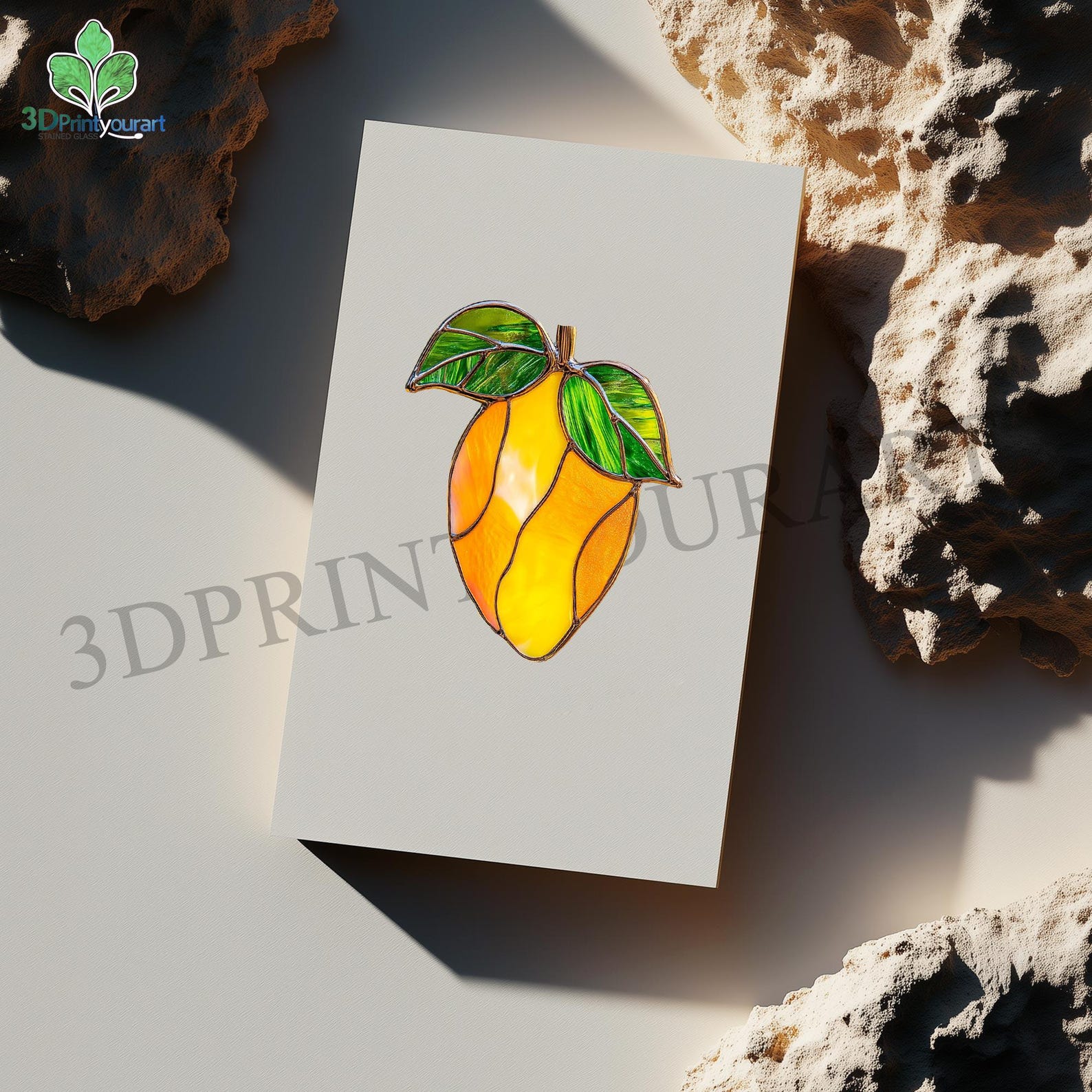 Digital Download Stained Glass Mango Pattern | Festive Suncatcher ...