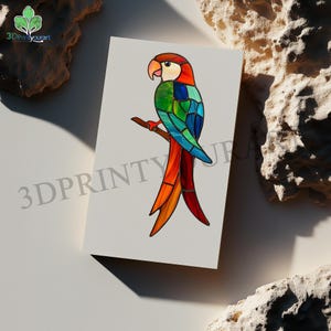 Digital Download Stained Glass Parrot Pattern | Festive Suncatcher ...