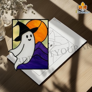 Digital Download Stained Glass Ghost Pattern | Festive Suncatcher ...