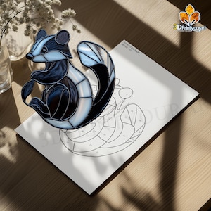 Digital Download Stained Glass Skunk Pattern | Festive Suncatcher ...