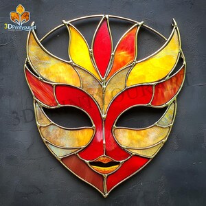 Digital Download Stained Glass Canival Mask Pattern | Festive ...