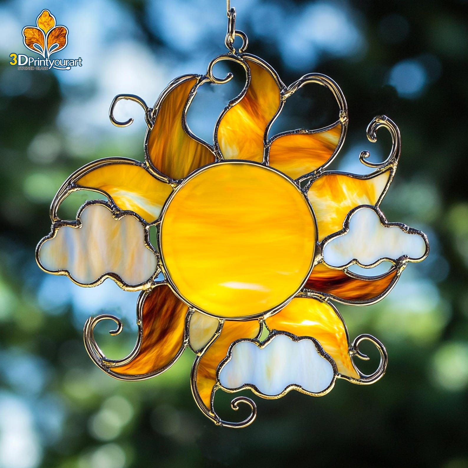 Digital Download Stained Glass Sun Pattern | Festive Suncatcher Design ...