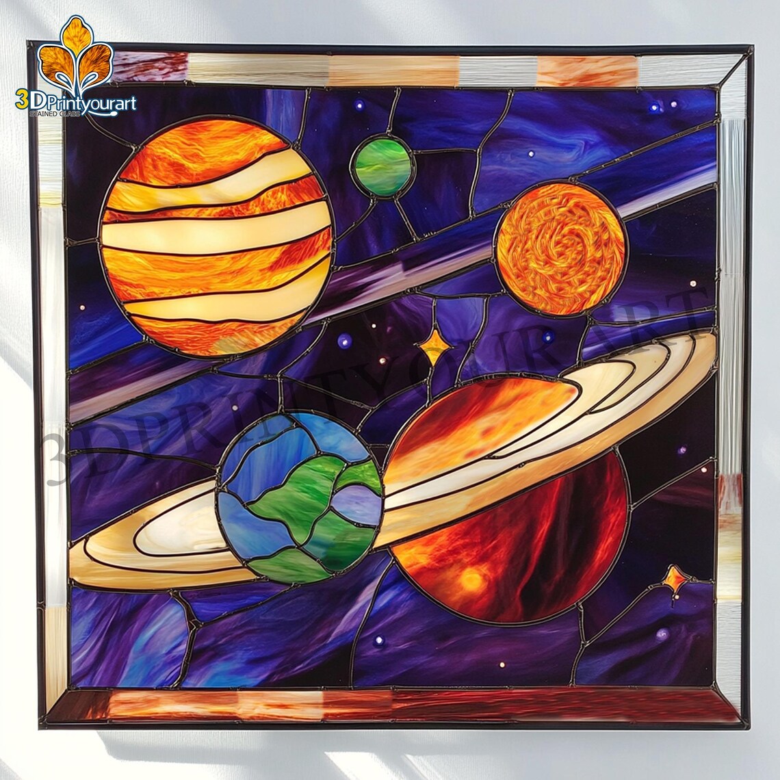 Digital Download Stained Glass Solar System Pattern | Festive ...
