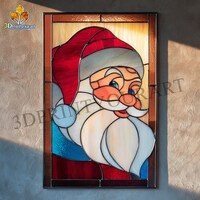 Pattern for Stained Glass Christmas Stocking Panel in JPEG,PDF and ...