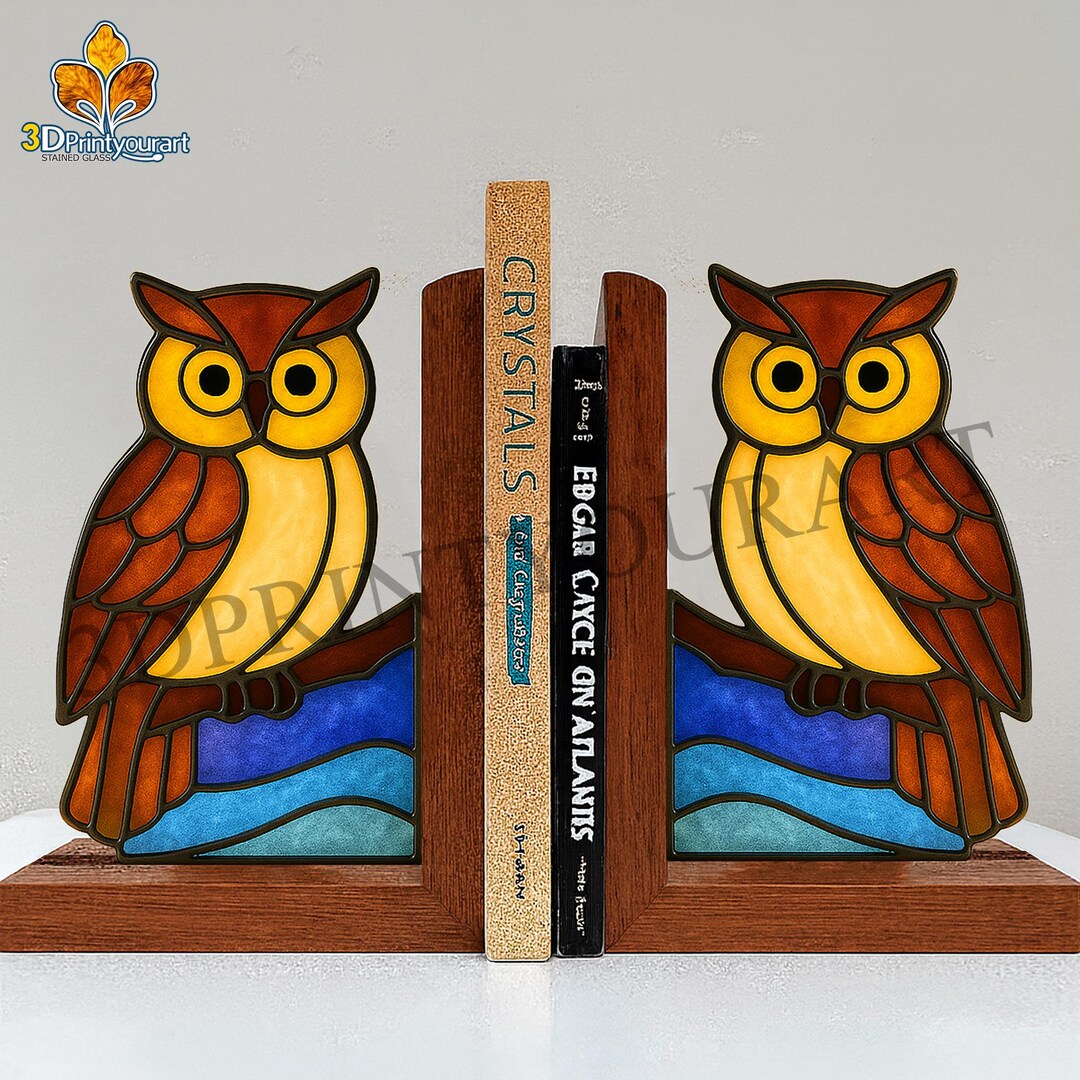 Digital Download Stained Glass OWL Bookend Pattern | Festive Suncatcher ...