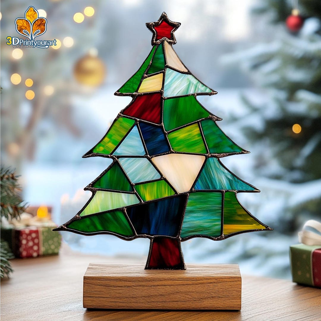 Digital Download Stained Glass Christmas Tree Pattern | Festive ...