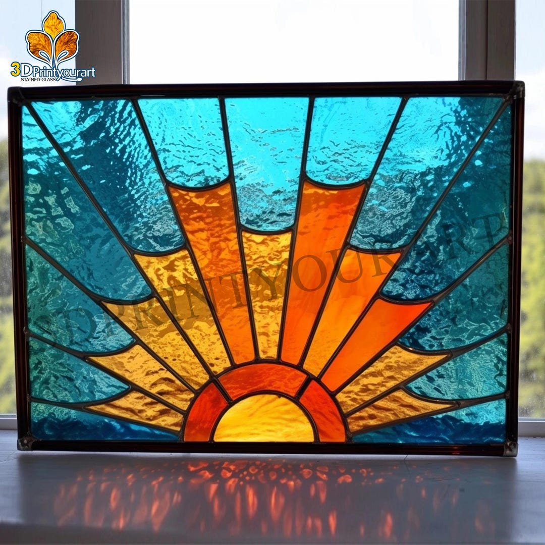 Digital Download Stained Glass Sun Panel Pattern | Festive Suncatcher ...