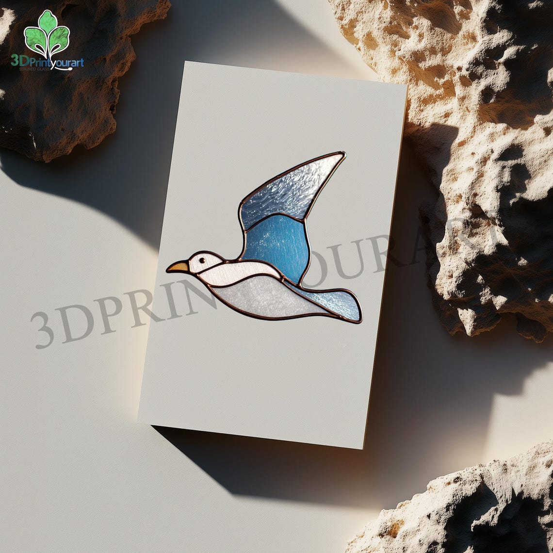 Digital Download Stained Glass Seagull Pattern | Festive Suncatcher ...