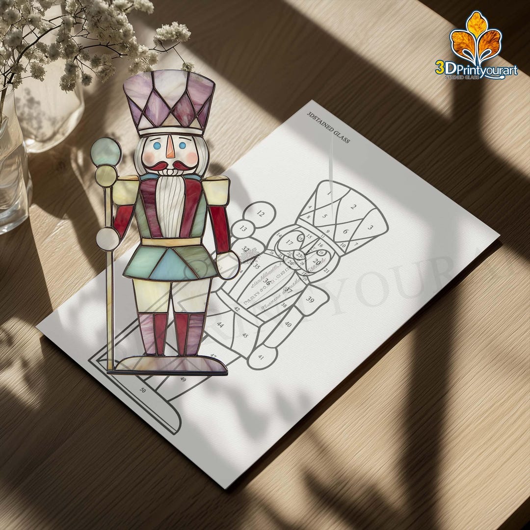 Digital Download Stained Glass Nutcracker Soldier N01 Pattern | Festive ...