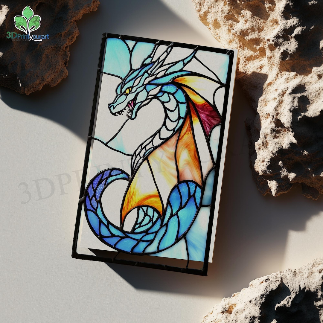 Digital Download Stained Glass Dragon Pattern for Professional ...