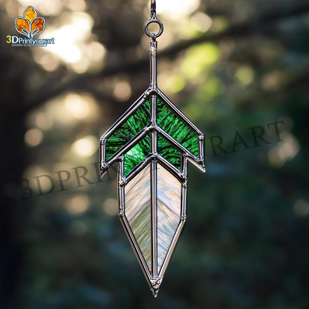 Digital Download Stained Glass Arrow Pattern | Festive Suncatcher ...