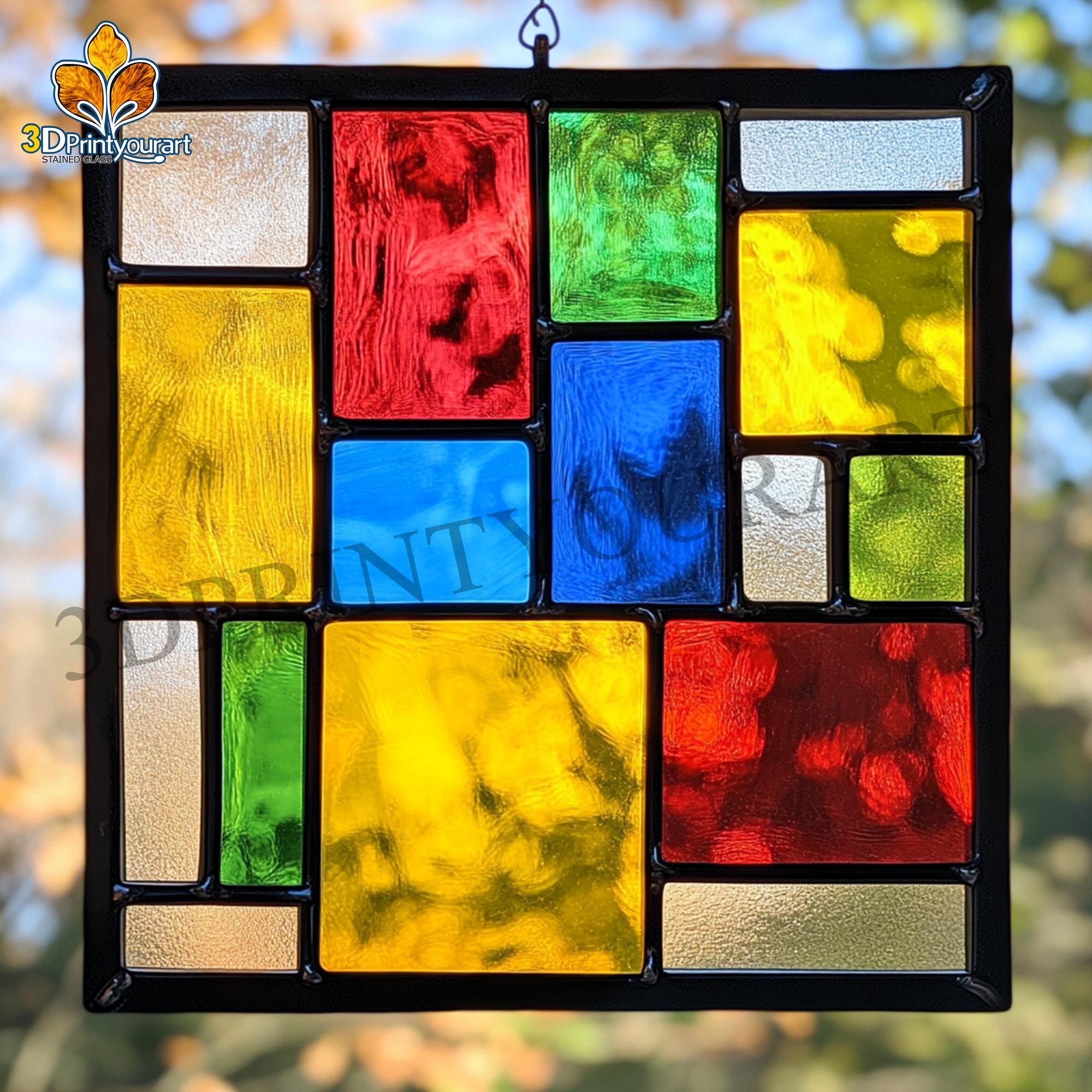 Digital Download Stained Glass Geometry Pattern | Festive Suncatcher ...