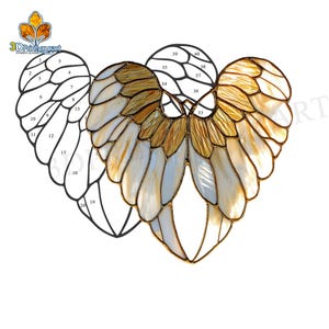 Digital Download Stained Glass Angel Wings Pattern | Festive Suncatcher ...