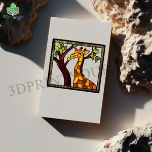 Digital Download Stained Glass Giraffe Pattern | Festive Suncatcher ...