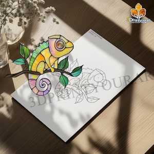 Digital Download Stained Glass Gecko Pattern | Festive Suncatcher ...