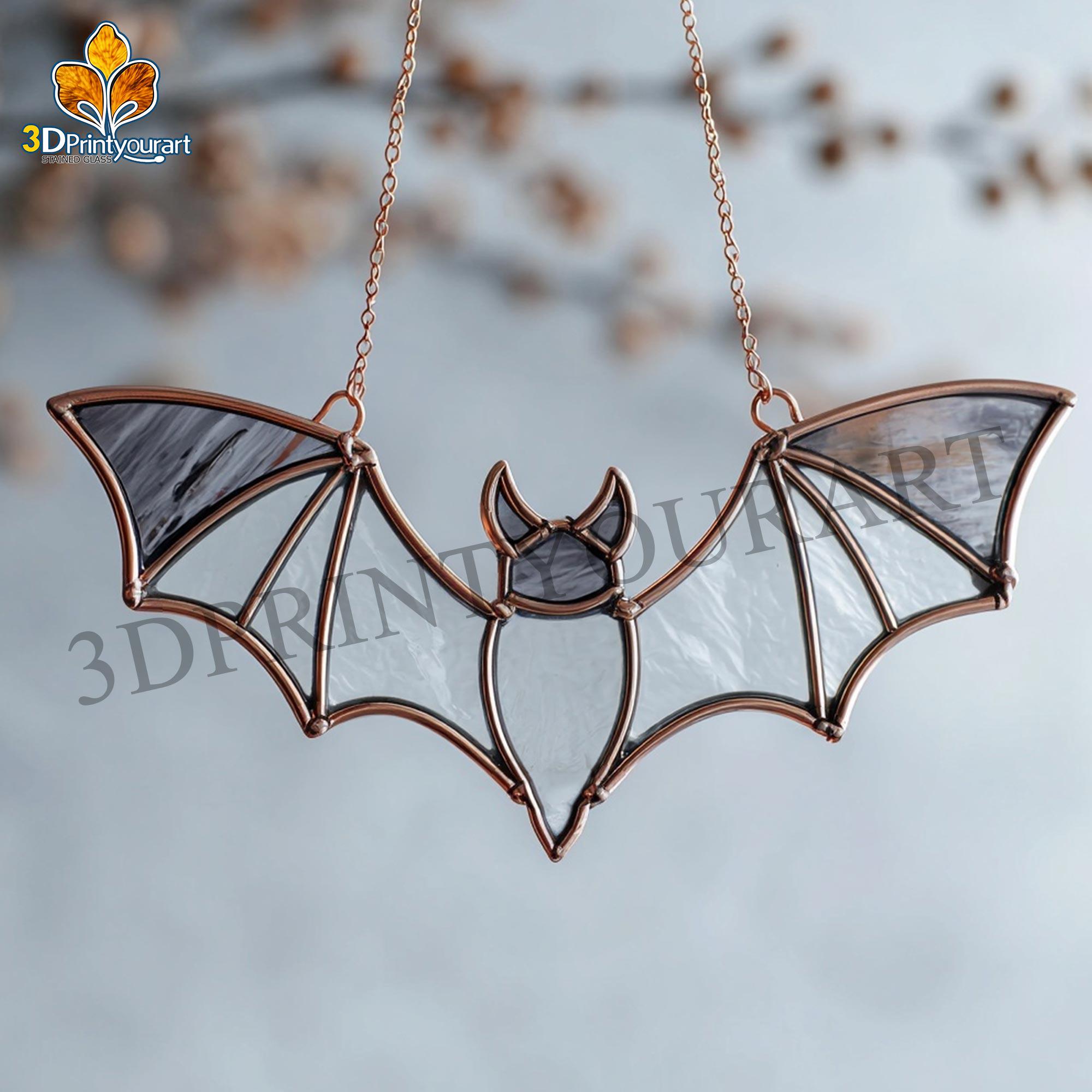 Digital Download Stained Glass Bat Pattern | Festive Suncatcher Design ...