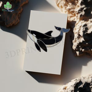 Digital Download Stained Glass Orca Whale Pattern | Festive Suncatcher ...