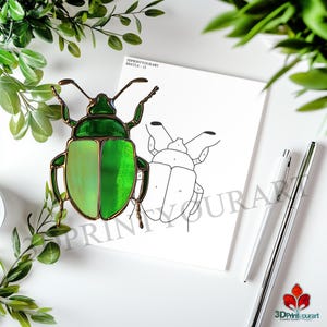 Digital Download Stained Glass Beetle 01 Pattern | Festive Suncatcher ...