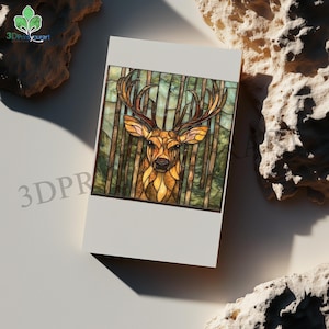 Digital Download Stained Glass Deer Pattern | Festive Suncatcher Design ...
