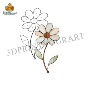 Digital Download Stained Glass Daisy Flower Pattern | Festive ...