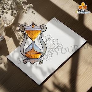 Digital Download Stained Glass Hourglass Pattern | Festive Suncatcher ...