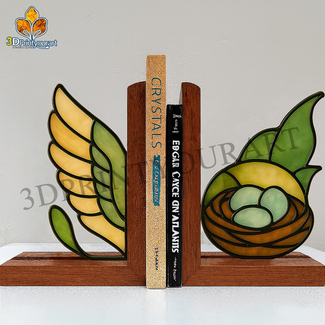 Digital Download Stained Glass Bird Wing Bookend Pattern | Festive ...