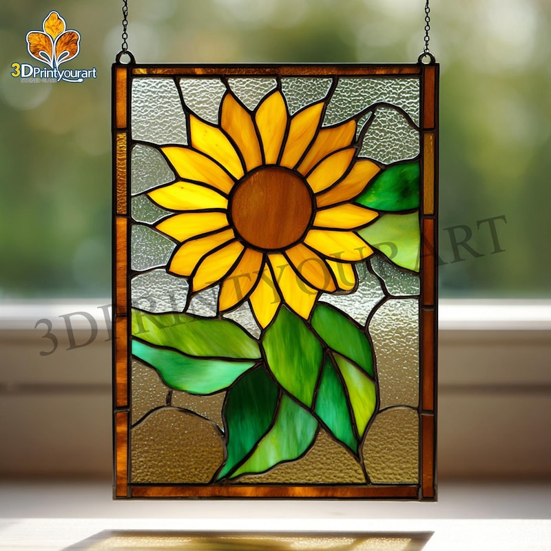 Sunflower Stained Glass Pattern - Etsy
