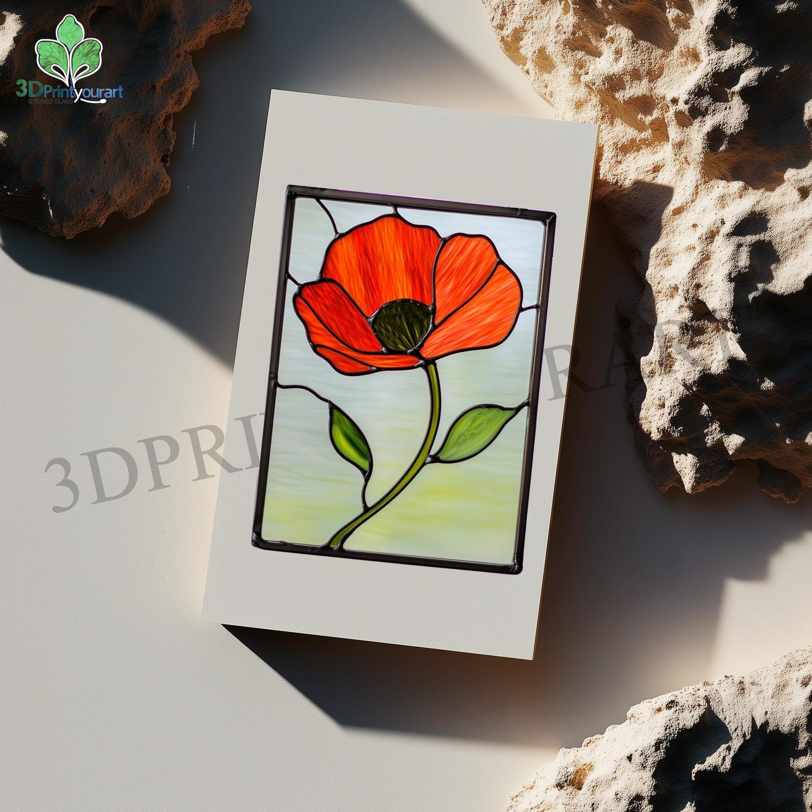 Digital Download Stained Glass Poppy R64 Pattern | Festive Suncatcher ...