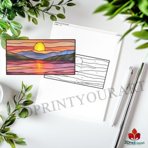 Digital Download Stained Glass Lake Pattern | Festive Suncatcher Design ...