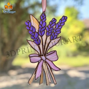 Digital Download Stained Glass Lavender 1 Pattern | Festive Suncatcher ...