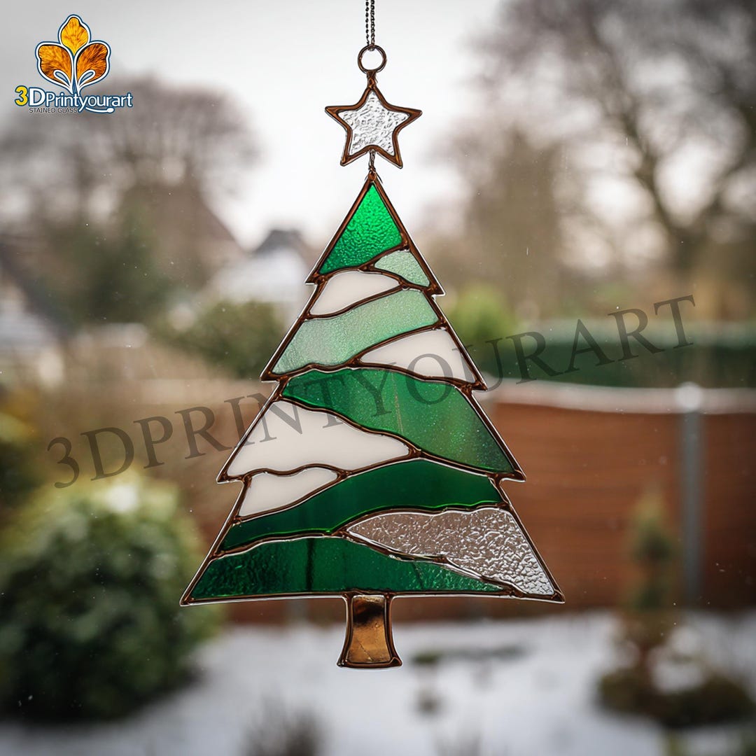Digital Download Stained Glass Christmas Tree Pattern | Festive ...
