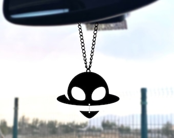 Alien Flying Saucer / UFO Vehicle Charm, Rear View Decor, Charm for Car ...