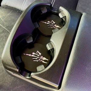 Skeleton Middle Finger Car Coasters, Fun Car Decor, Set of 2/4/6 - Etsy