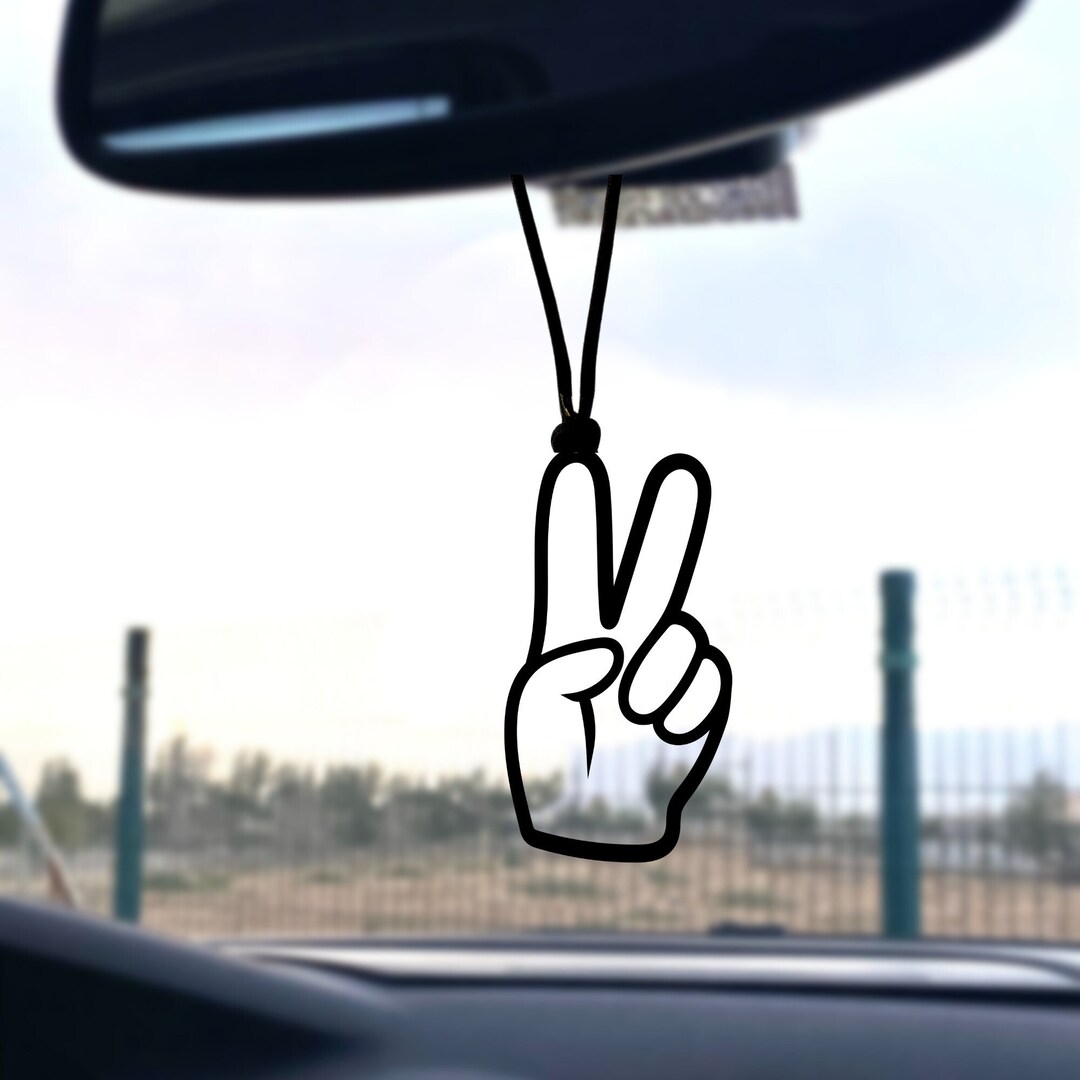 Peace Sign Hand Car Charm, Peace Car Mirror Ornament - Etsy