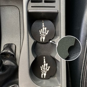Skeleton Middle Finger Car Coasters, Fun Car Decor, Set of 2/4/6 - Etsy